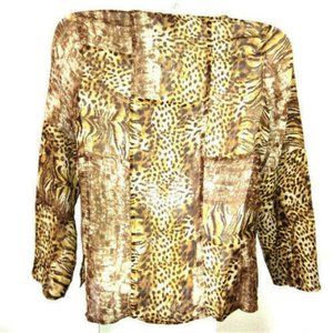 TanJay | Tops | Tanjay Ladies Animal Print Sheer Blouse | Poshmark